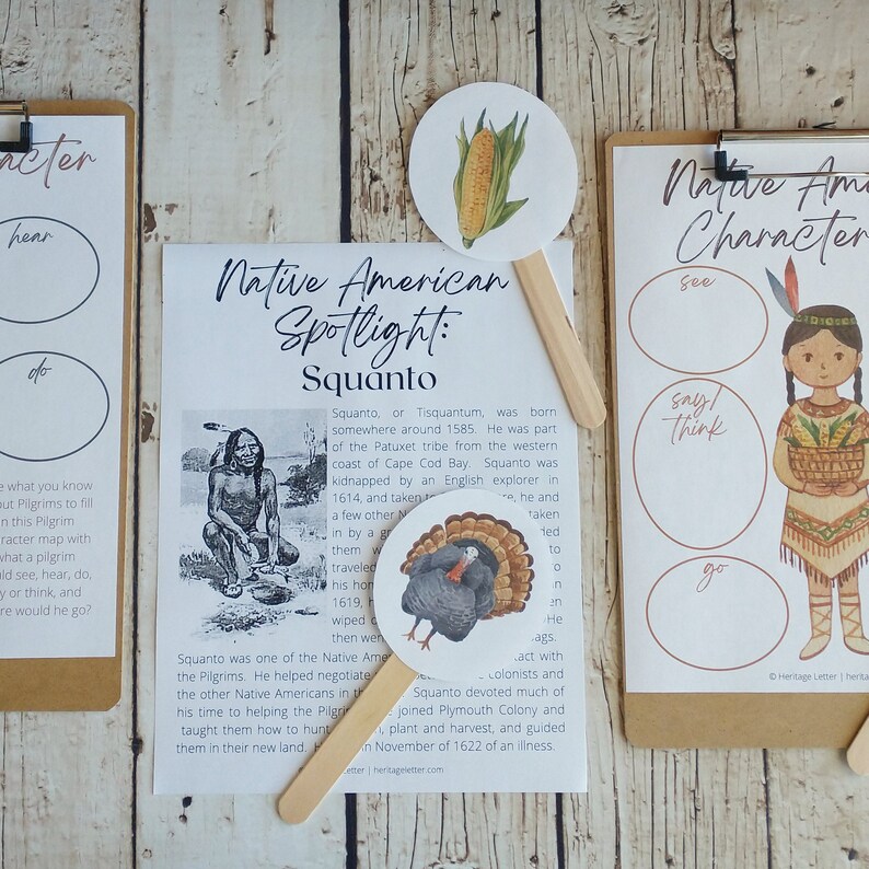 Thanksgiving Activity for Kids, Mayflower Pilgrims Unit Study, Native ...