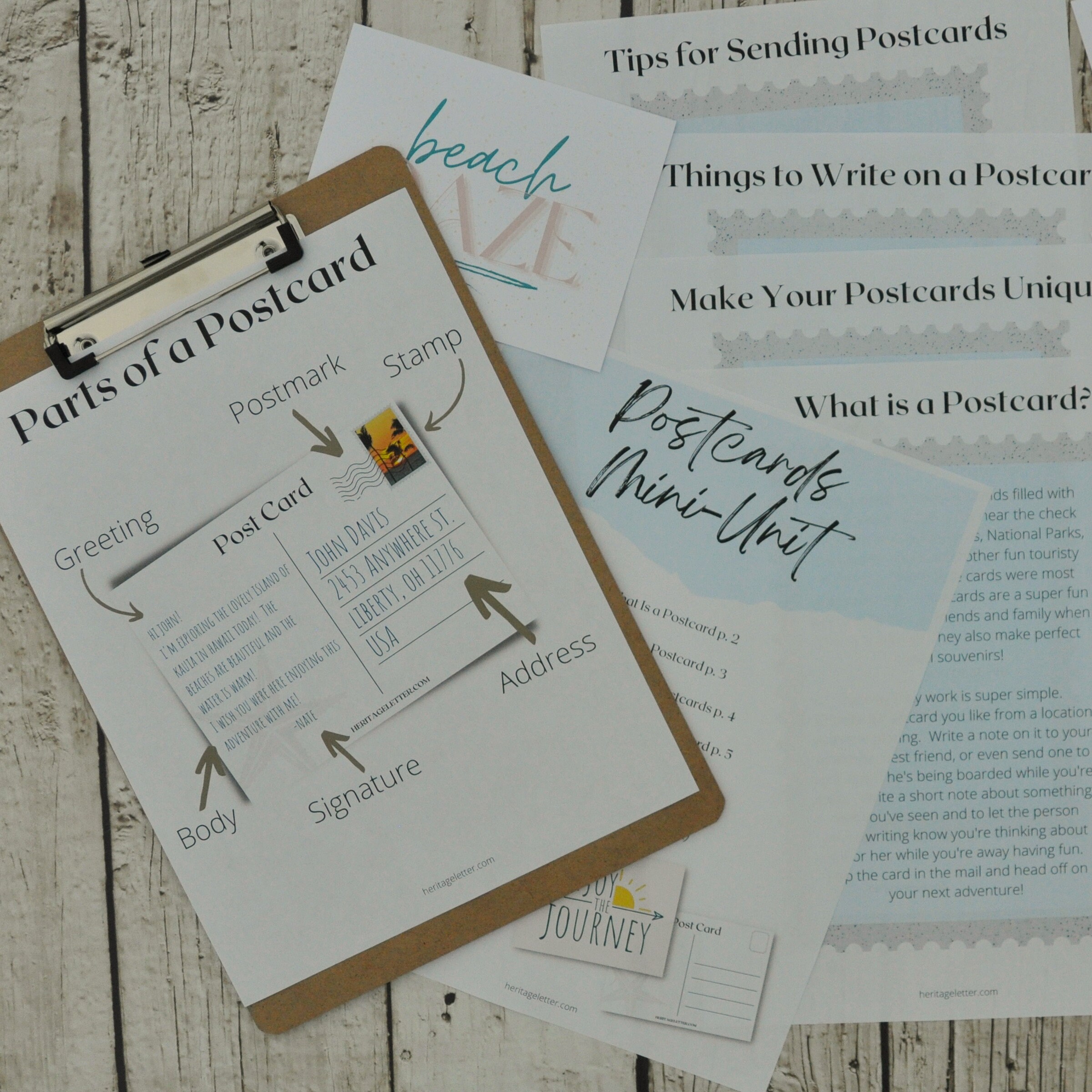 Kids Penpal Postcards Writing Unit Study (printable) - Etsy