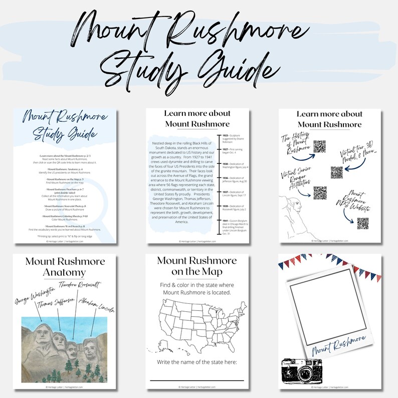 Mount Rushmore Unit Study, Mount Rushmore, Learning Activity ...