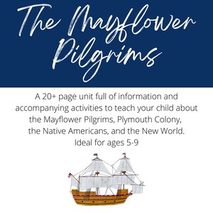 Mayflower Pilgrims Unit Study Plymouth Colony Native American History ...