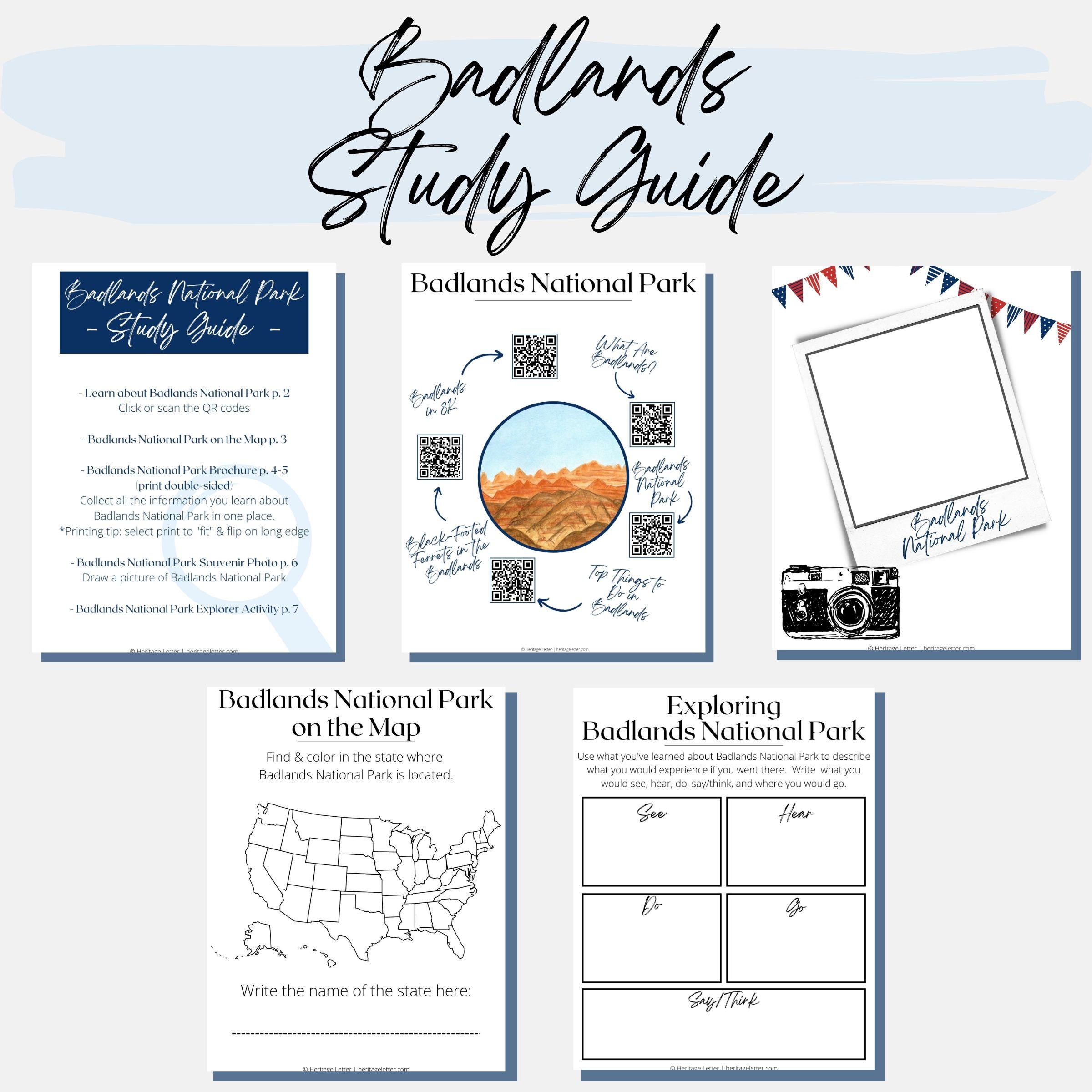Badlands National Park for Kids National Park Learning Activity ...