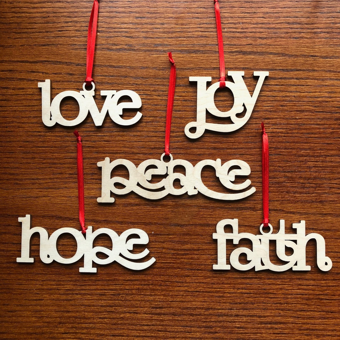 Joy Faith Hope Peace Love - Christmas Ornament - Wood Ornament - Etsy