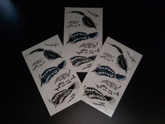 Watercolor Tattoo Fake Tattoos Temporary Tattoo Set | Etsy