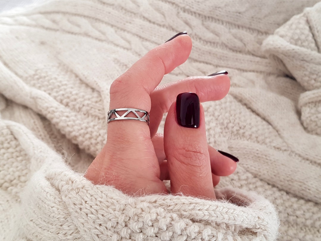 Silver Cuff Ring, Adjustable Forefinger Ring for Women, Waterproof ...