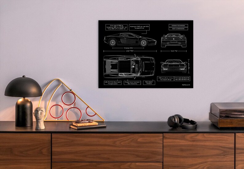 Ferrari Testarossa Metal Poster – Iconic Supercar Wall Art, Custom Gift ...