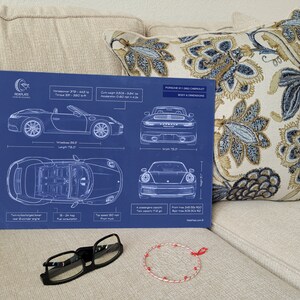 Porsche 911 992 Cabriolet Blueprint Metal Poster 2019-2023 - Etsy