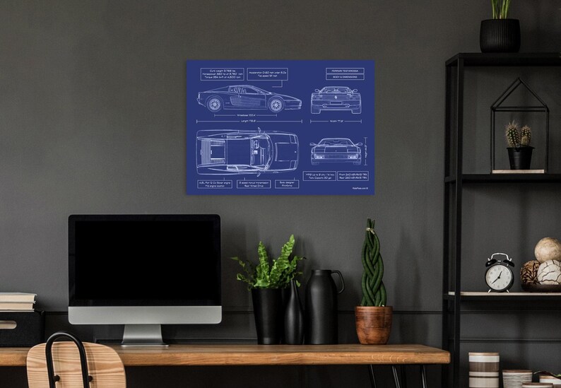 Ferrari Testarossa Metal Poster – Iconic Supercar Wall Art, Custom Gift ...