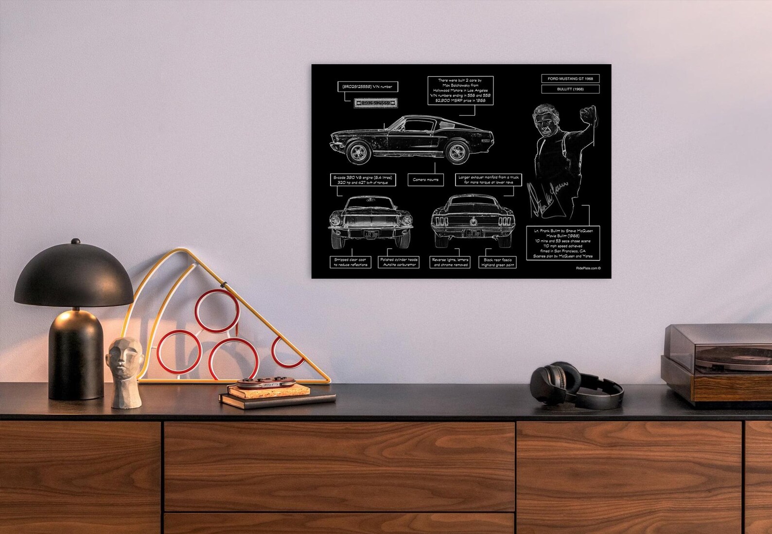 Ford Mustang Bullitt Movie Special Edition Metal Poster – 1968 Steve ...