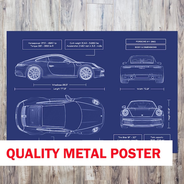 Porsche Metal Print - Etsy
