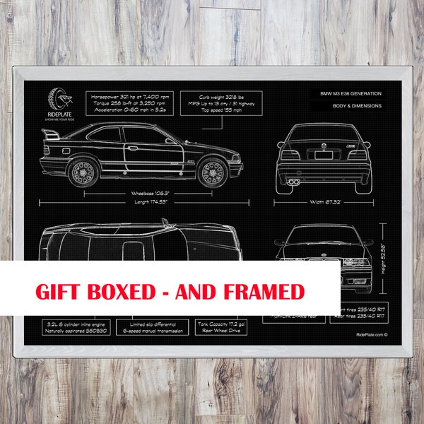Bmw M3 E36 Blueprint - Etsy