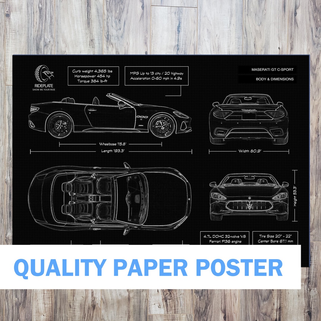 Maserati GT C Sport 2013 - 2019 Print in Black | Maserati Owner ...