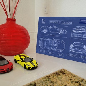 Porsche 911 992 Cabriolet Blueprint Metal Poster 2019-2023 - Etsy