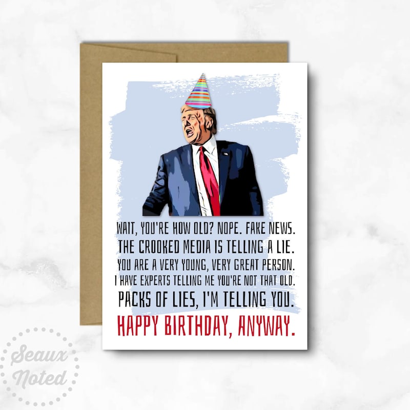 Trump Birthday Card - Etsy