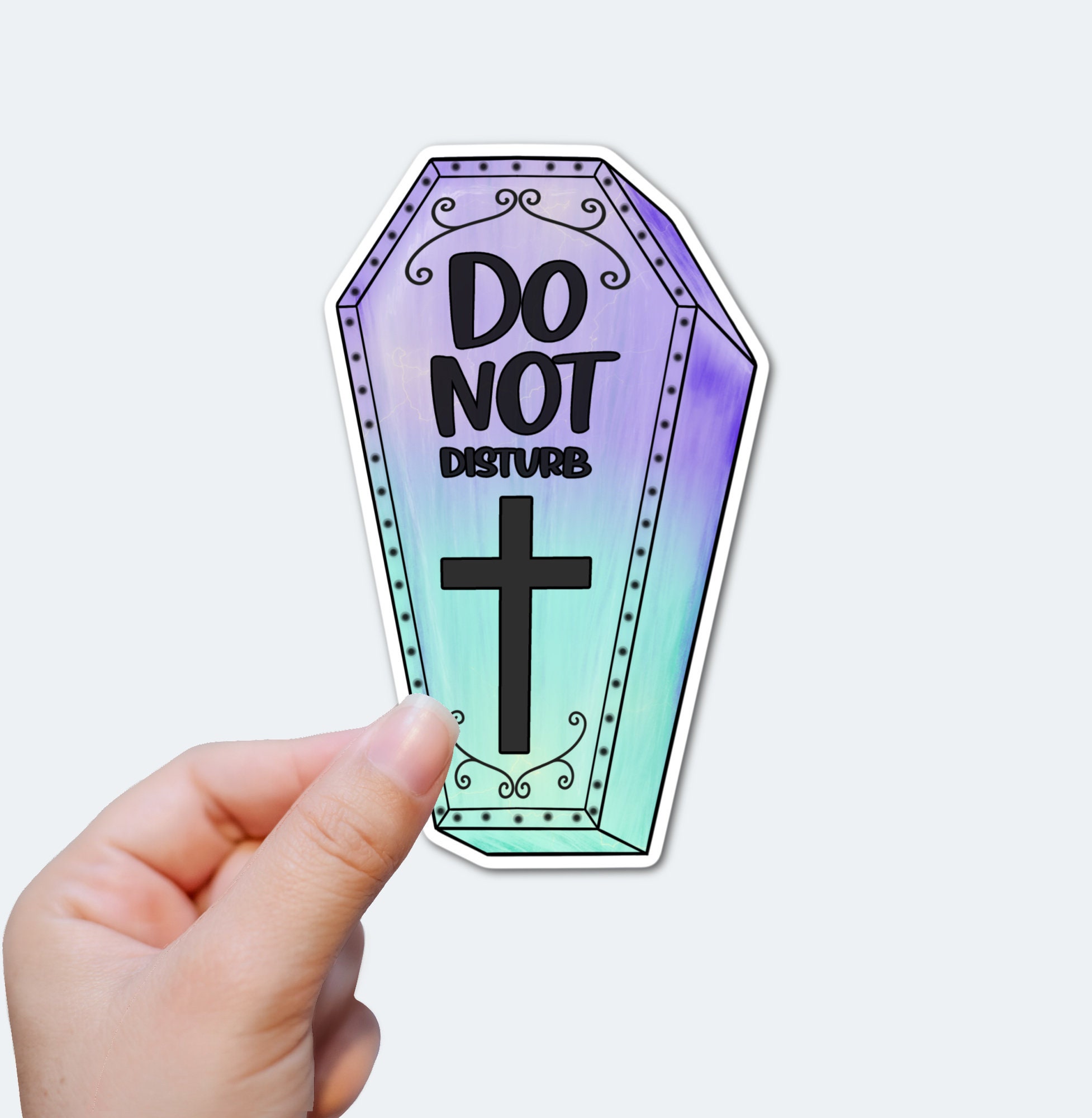 Halloween Coffin Sticker / Water Bottle Sticker / Purple - Etsy