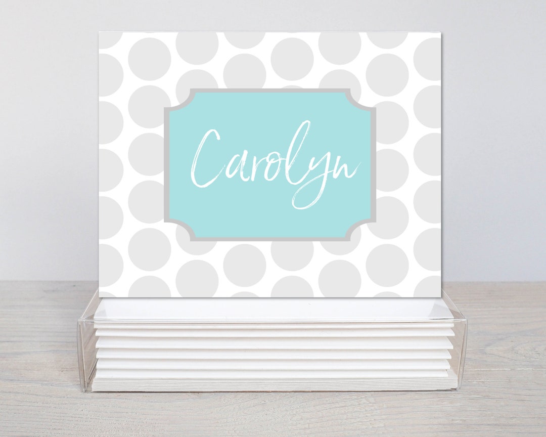 Personalized Polka Dot Notecards, Custom Stationery, Graduation Gift - Etsy