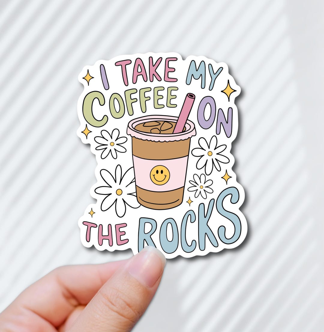 Coffee on the Rocks Sticker: Water-resistant Vinyl Decal - Etsy