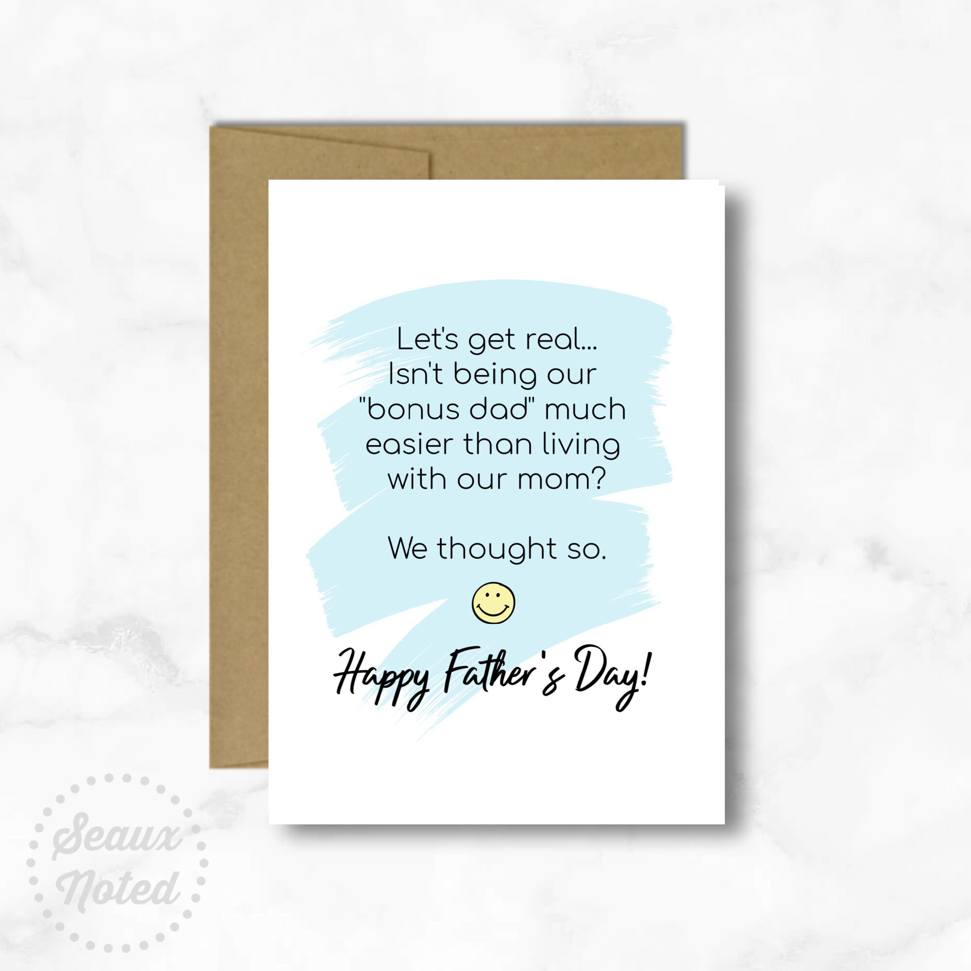 Bonus Dad Father's Day Card Like a Dad Greeting Card - Etsy