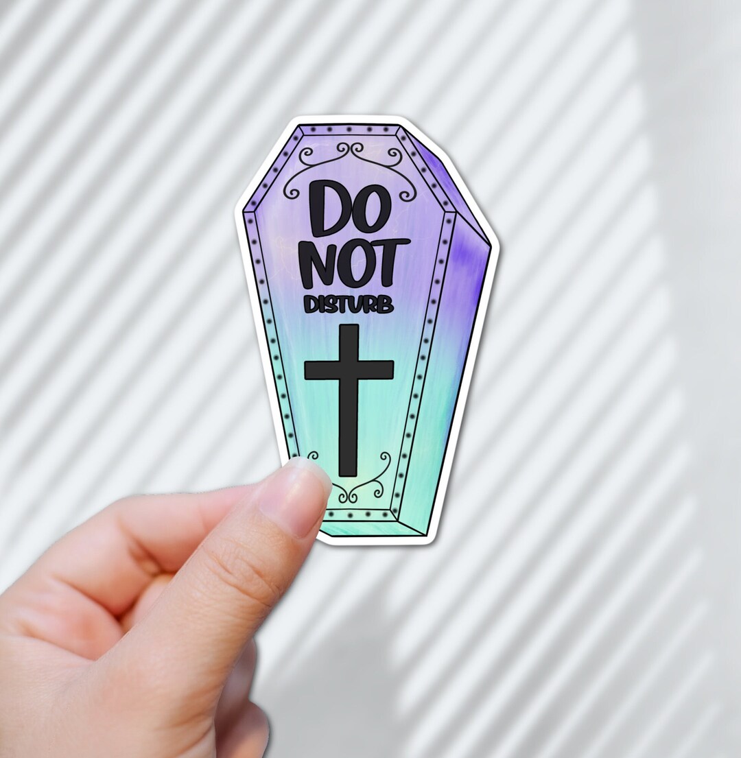 Halloween Coffin Sticker / Water Bottle Sticker / Purple Coffin Sticker ...