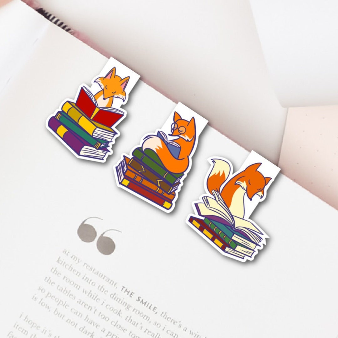 Magnetic Bookmark Set for Fox Lovers; Cute Fox Bookmarks; Gift for Book ...