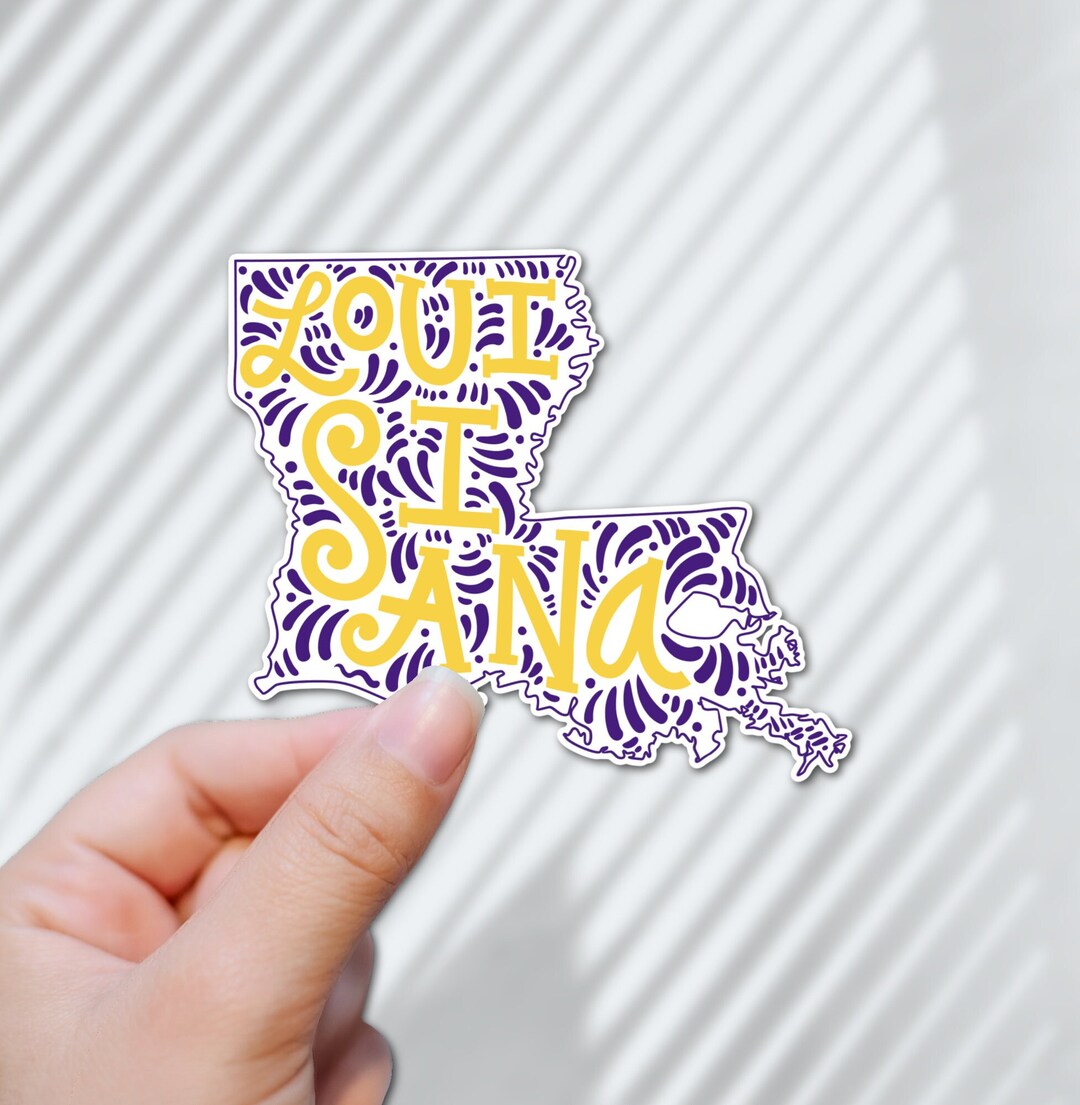 Louisiana Word Art Sticker: Glossy Laminated Vinyl Decal - Etsy