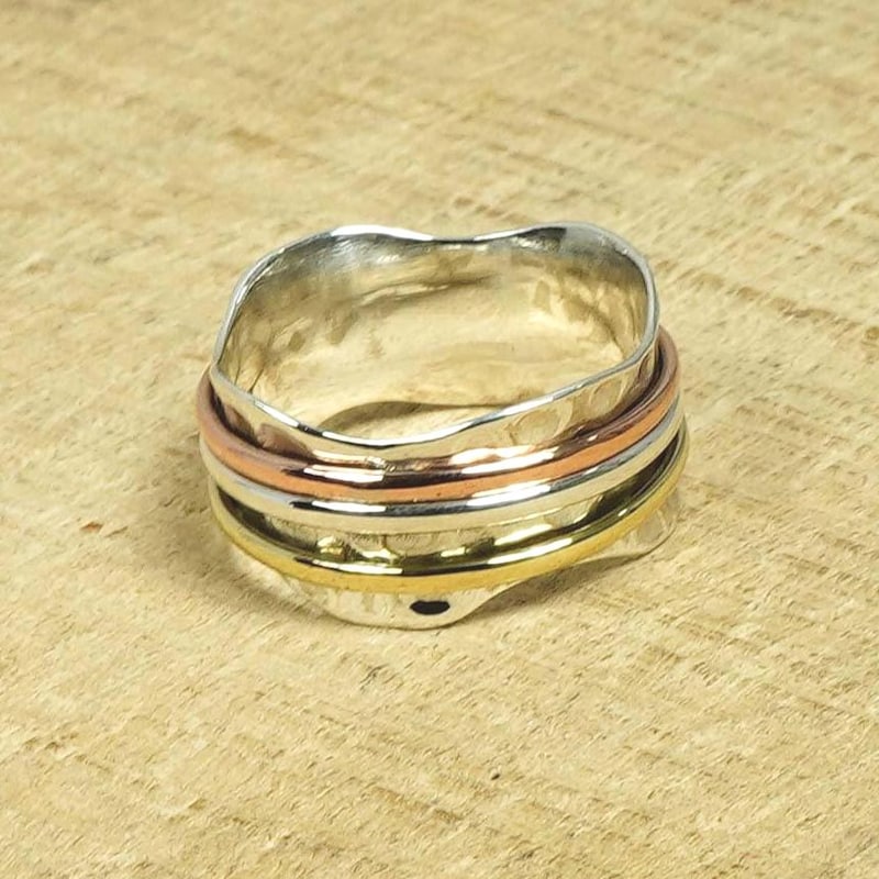 Copper Spinner Ring Mens - Etsy UK