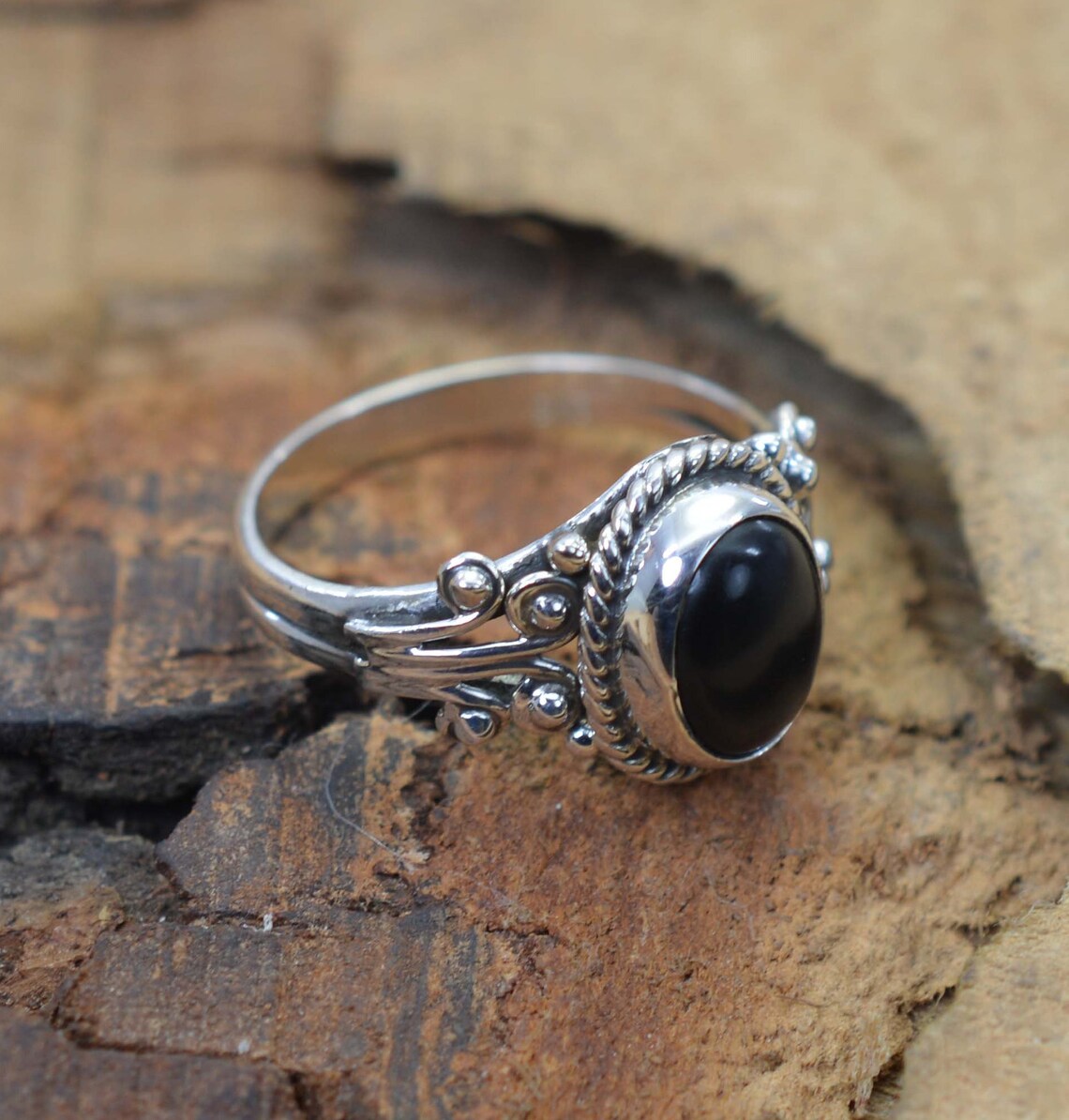Black Onyx 925 Sterling Silver Gemstone Jewelry Ring - Etsy UK