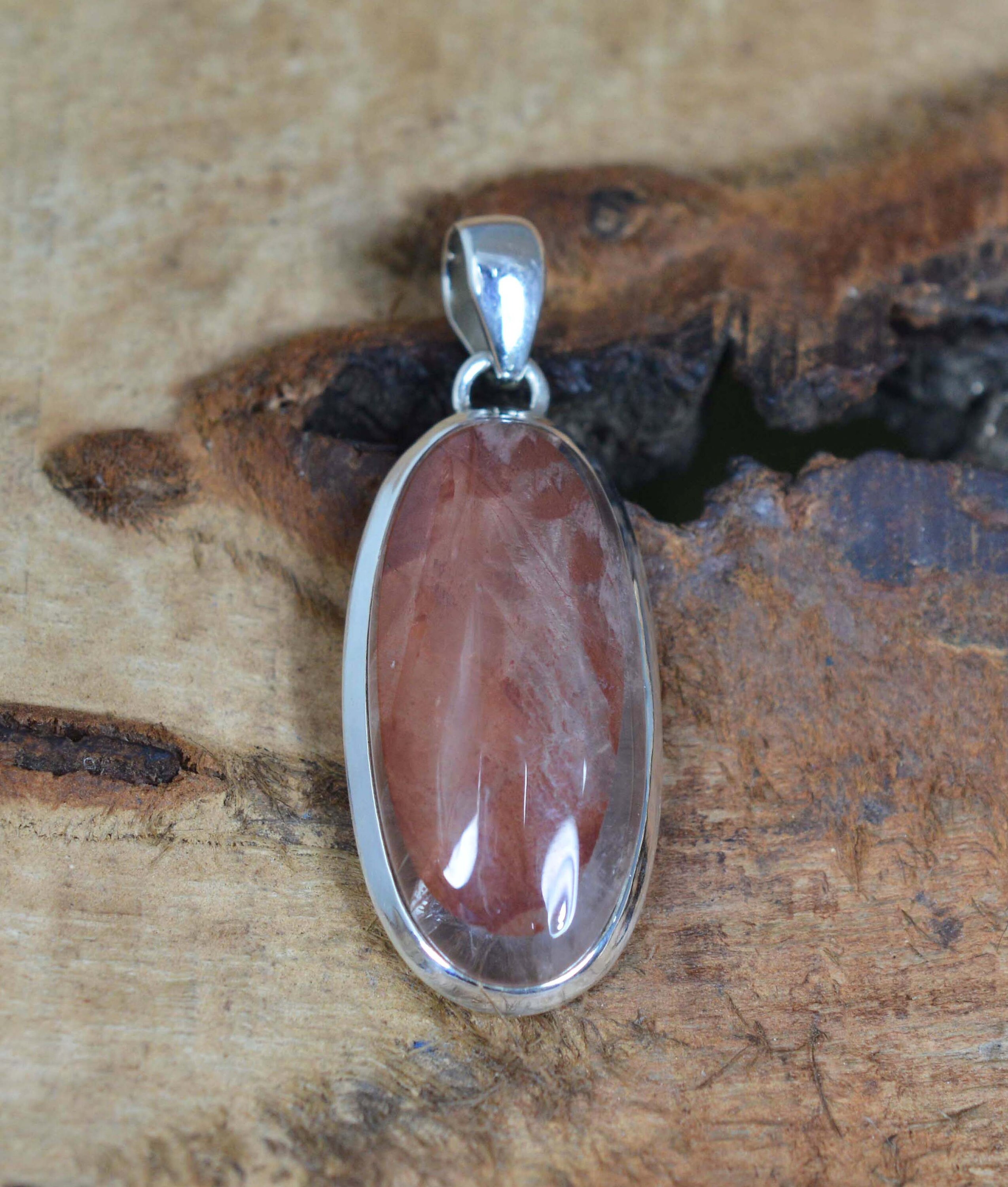 Cherry Quartz 925 Sterling Silver Natural Gemstone Jewelry Oval Shape ...