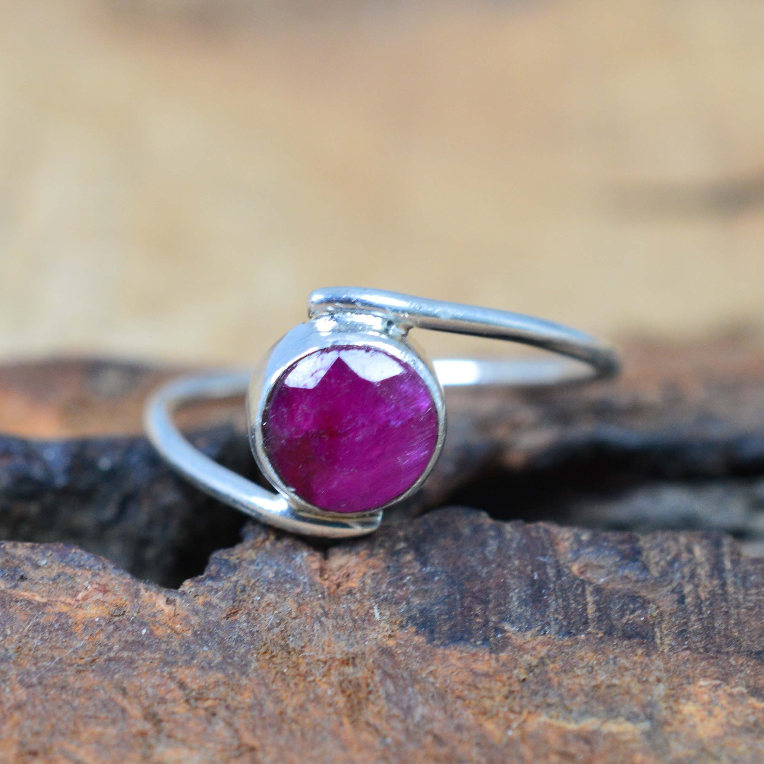 Ruby 925 Sterling Silver Cut Red Ruby Ring Handmade Jewelry - Etsy