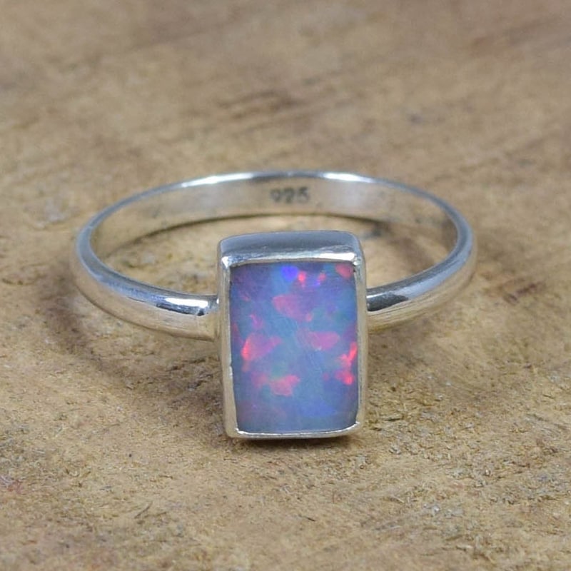 Rectangle Opal Ring - Etsy