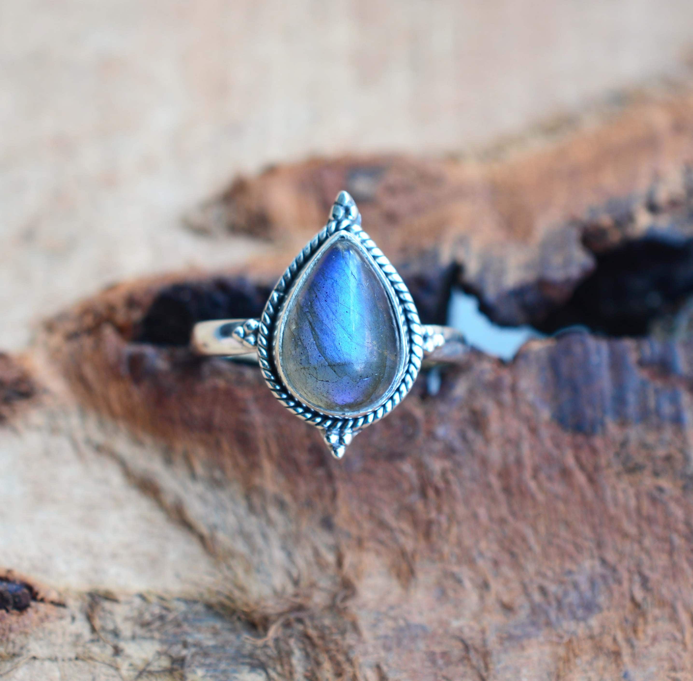 Labradorite / Black Moonstone 925 Sterling Silver Pear Shape | Etsy