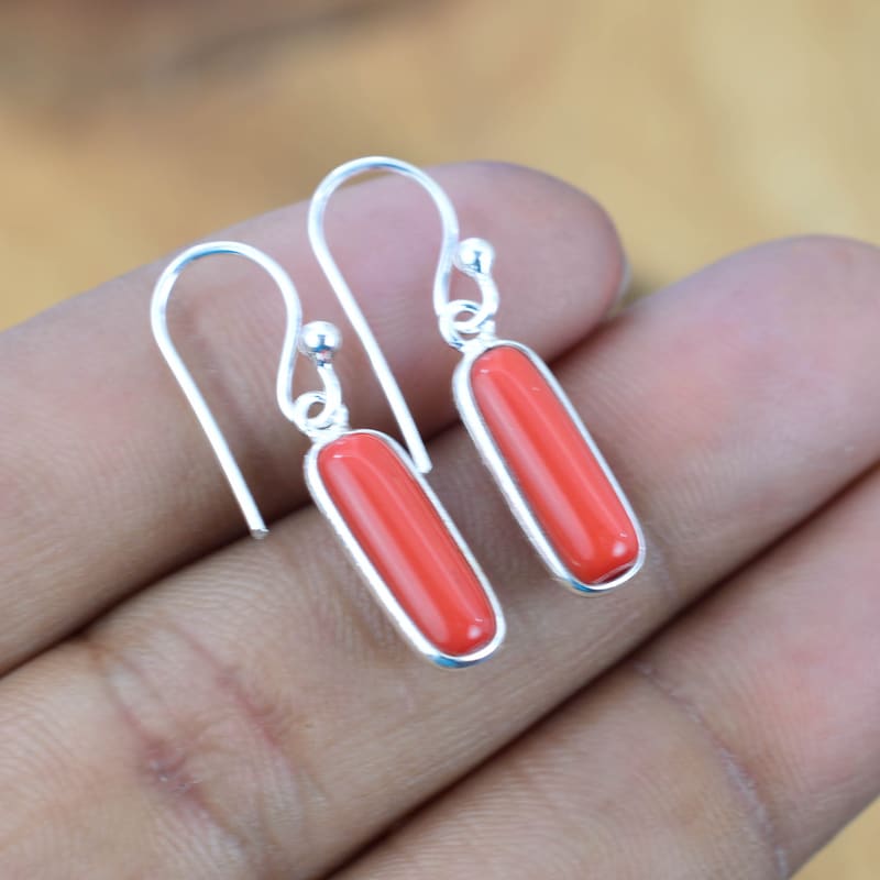 Red Coral Earrings - Etsy
