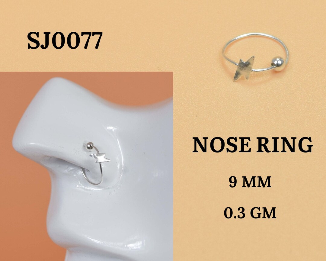 Silver Plain Nose Ring 925 Sterling Silver Designer Nose Ring - Etsy