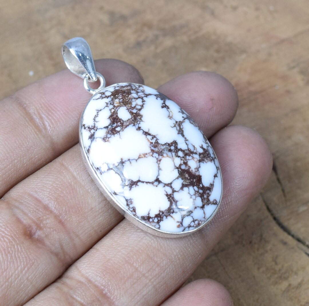 Howlite 925 Sterling Silver Oval Shape Gemstone Jewelry Pendant ...