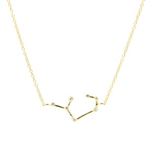 Solid Gold 9k/14k/18k Diamond Sagittarius Constellation Necklace ...