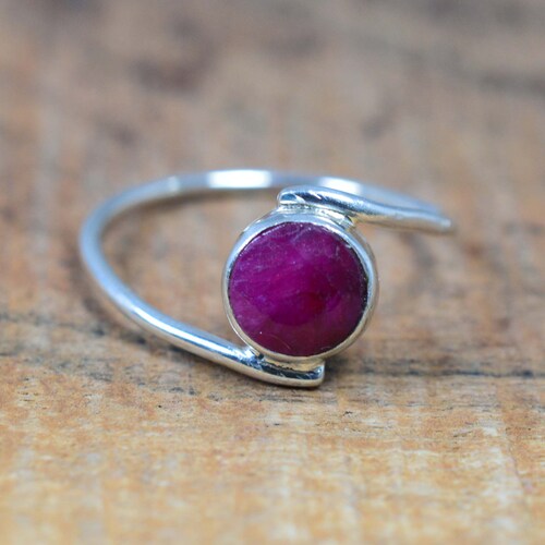 Ruby 925 Sterling Silver Cut Red Ruby Ring Handmade Jewelry - Etsy