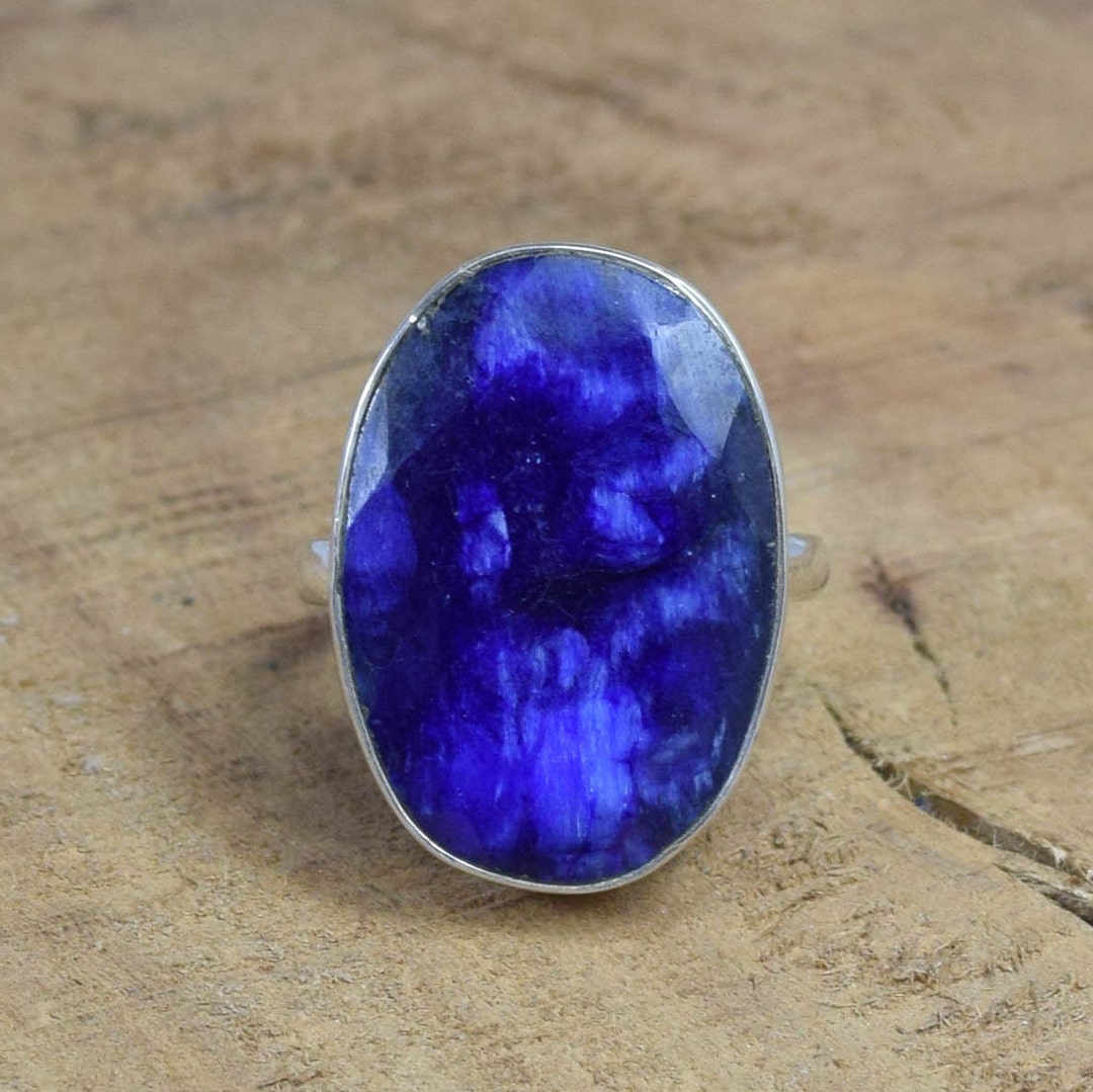 Blue Sapphire 925 Sterling Silver Blue Gemstone Jewelry Elegant Ring ...