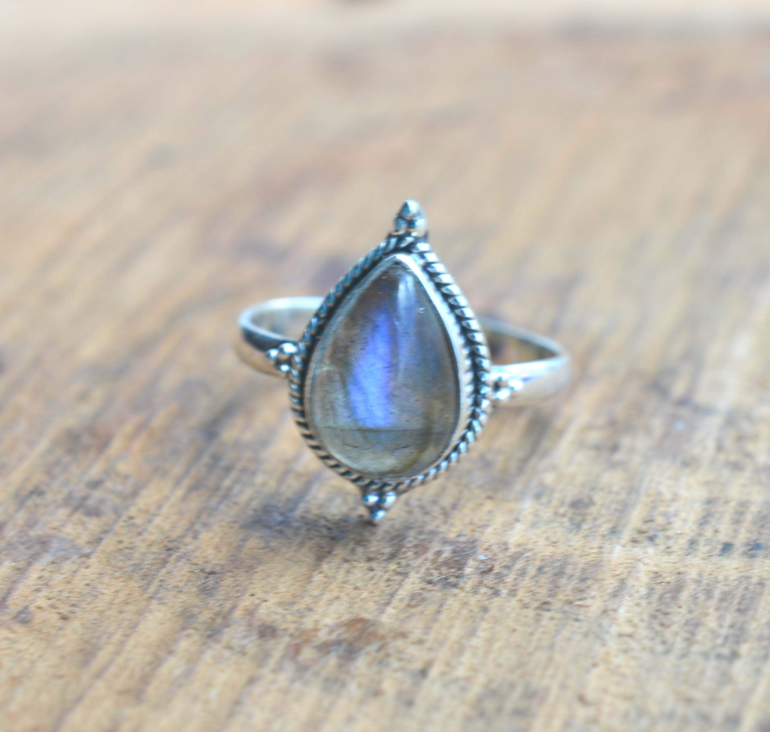 Labradorite / Black Moonstone 925 Sterling Silver Pear Shape | Etsy