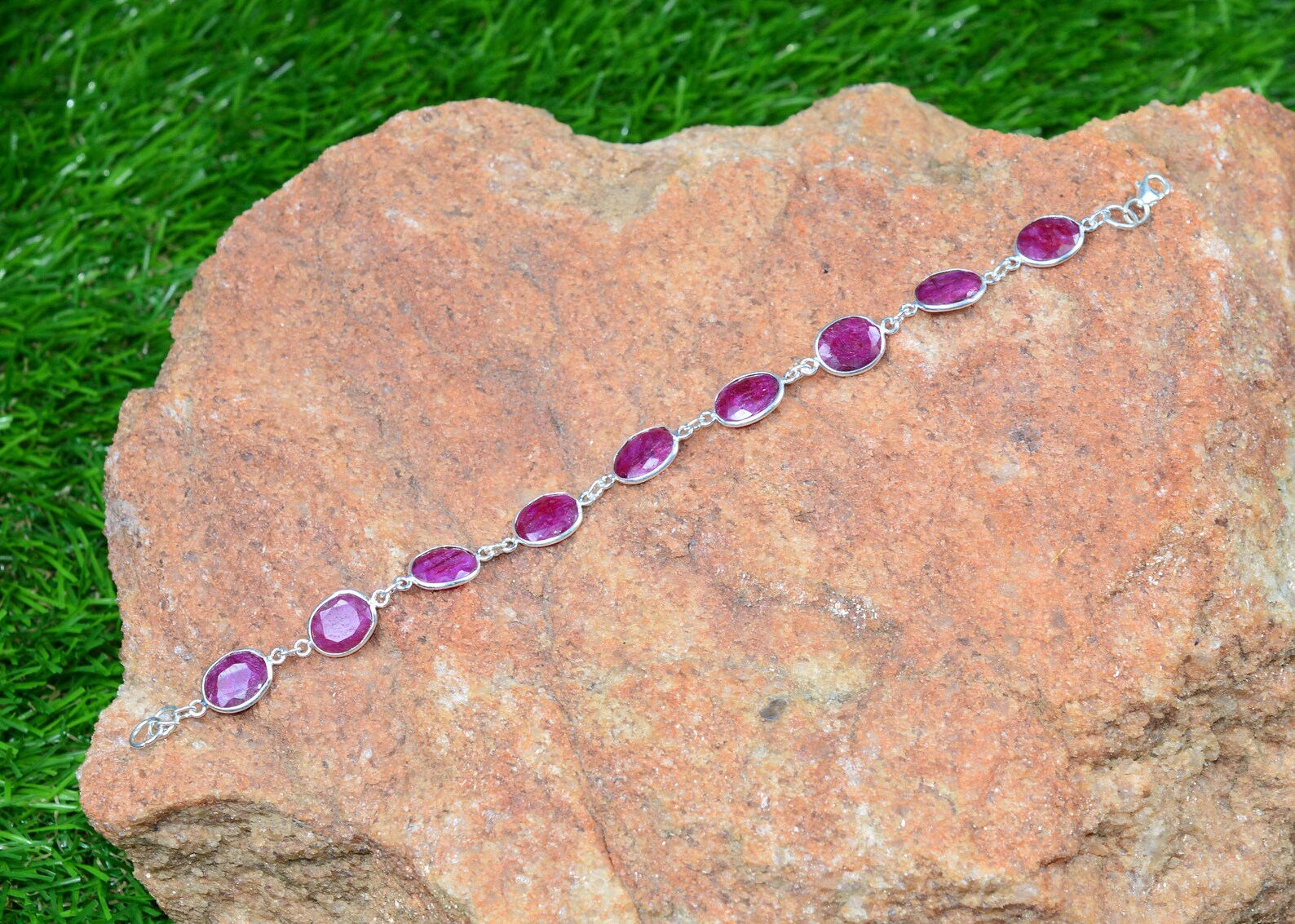 Red Ruby 925 Sterling Silver Gemstone Jewelry Adjustable - Etsy
