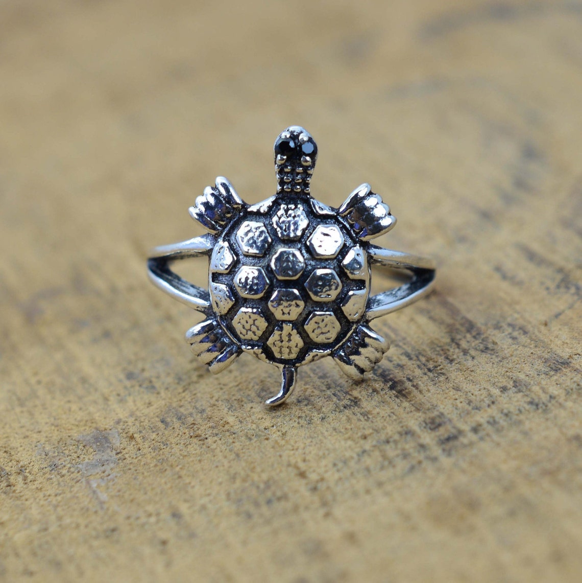 Plain 925 Sterling Silver Turtle Ring - Etsy UK