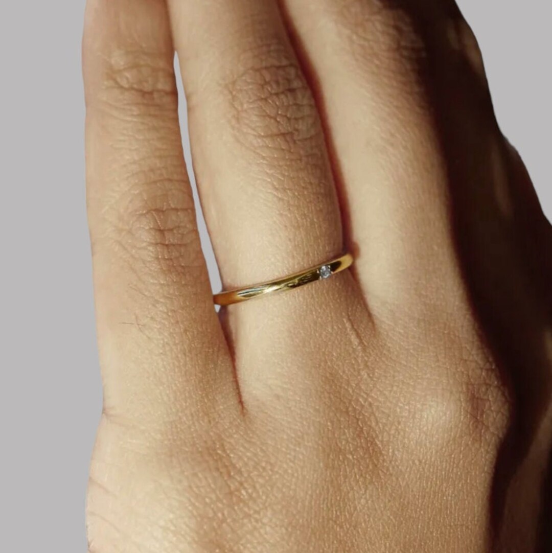 Solid Gold 9k/14k/18k Classic Real Diamond Ring ~ Real Diamond ...