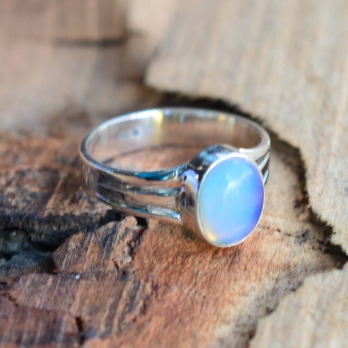 Milky Opalite 925 Sterling Silver Gemstone Jewelry Ring - Etsy UK