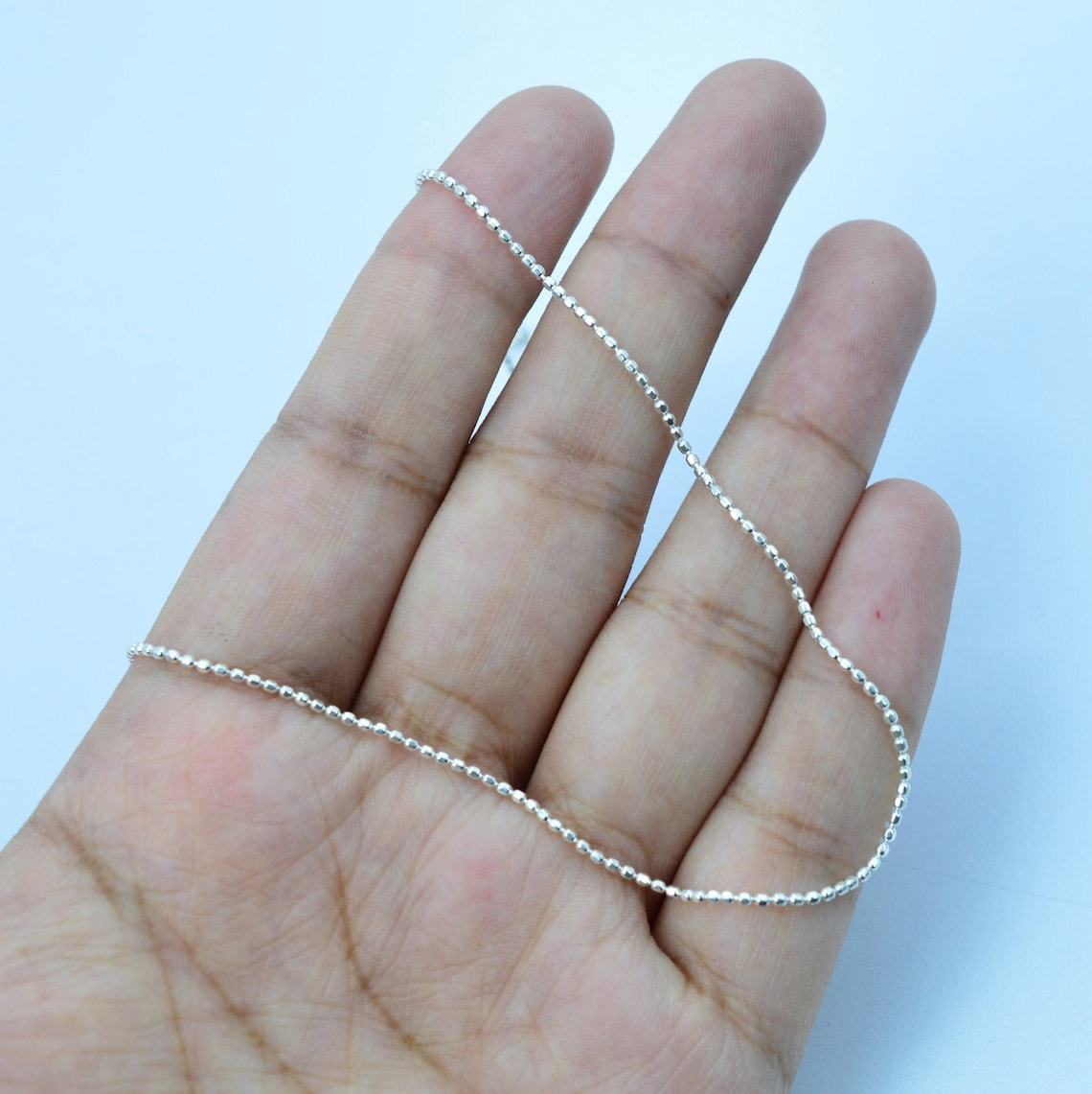 925 Sterling Silver Ball Plain Simple Chain Necklace Ball - Etsy UK