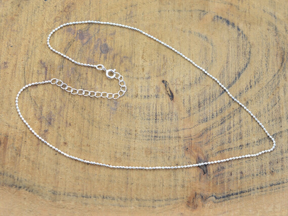 925 Sterling Silver Ball Plain Simple Chain Necklace Ball - Etsy UK