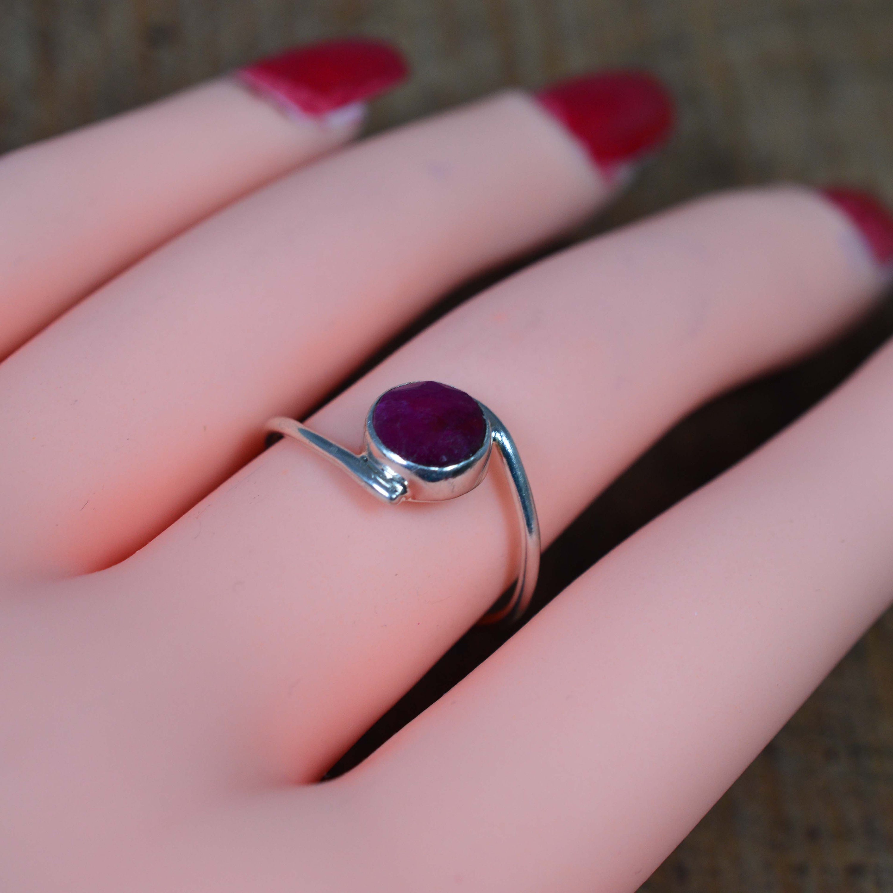 Ruby 925 Sterling Silver Cut Red Ruby Ring Handmade Jewelry - Etsy