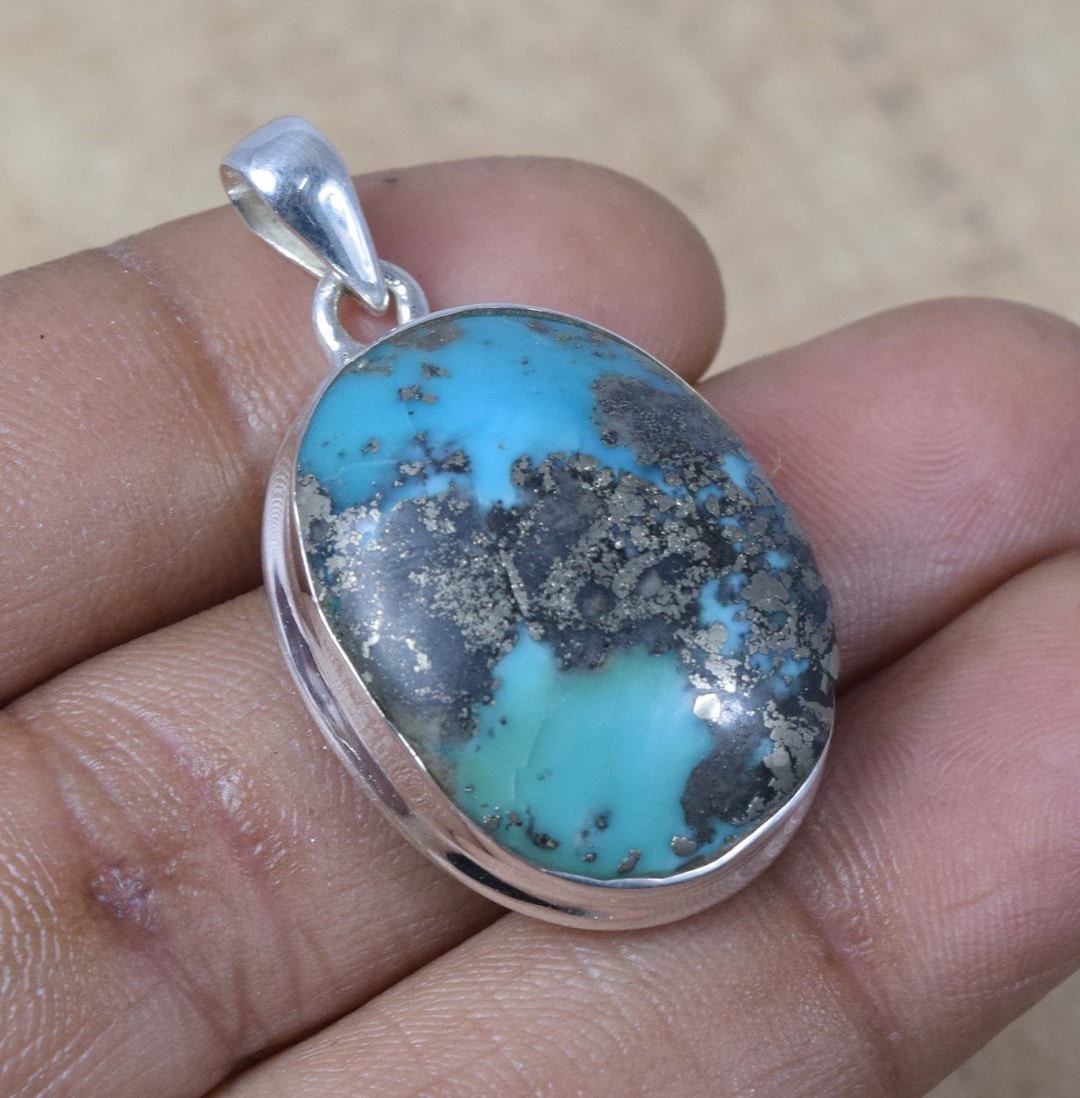 Natural Blue Iranian Turquoise 925 Sterling Silver Blue Gemstone ...