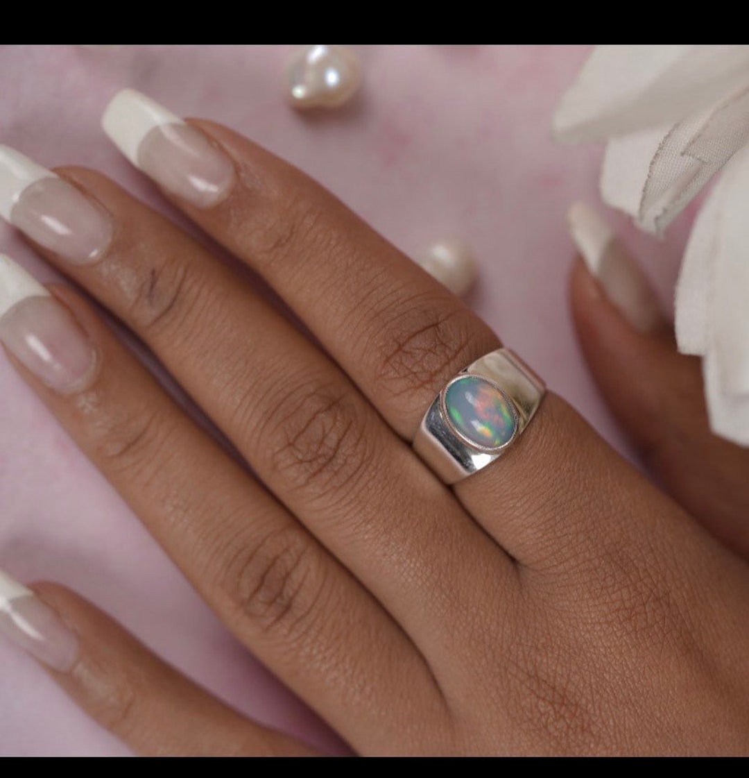 Welo Ethiopian Opal Ring: 925 Sterling Silver Gemstone - Etsy