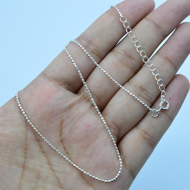 925 Sterling Silver Ball Plain Simple Chain Necklace Ball - Etsy UK