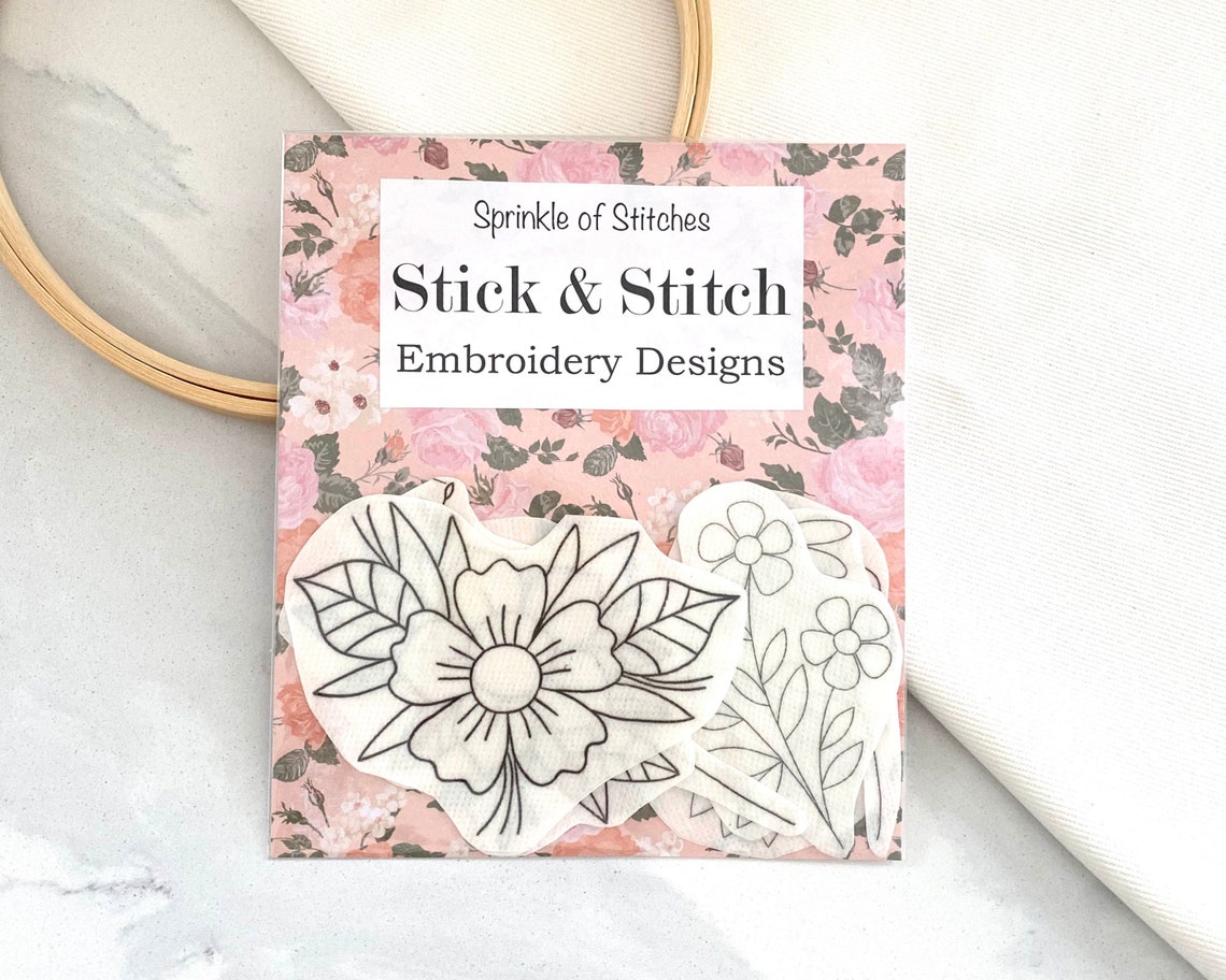 Stick and Stitch Embroidery Designs Floral Embroidery | Etsy