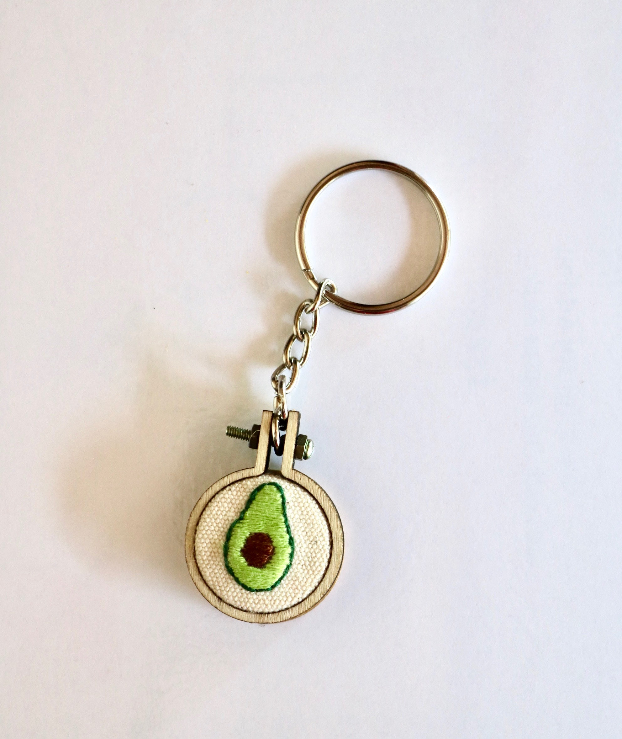 Embroidery Keychain/mini Embroidery Hoop/fruit Keychain/embroidered ...