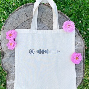 Custom Spotify Code Tote Bag, Embroidered Tote Bag, Custom Tote Bag ...